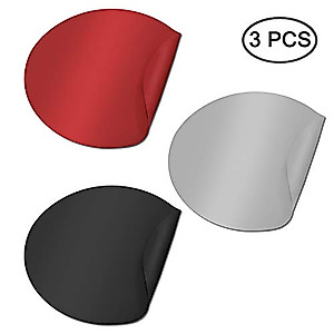 3 Pcs Silicone Microwave Mat, AIFUDA 11.8 Inch Round Non-Stick Microwave Turntable Pad, Oven Mat, Heat Resistant Pad, Pot Holder - Red, Black, Gray