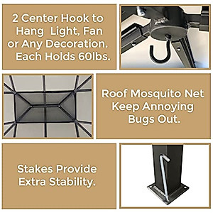 ADUH 12 ft. x 10 ft. Aluminum Hardtop Outdoor Patio Gazebo with Insulated Double-Roof Hardtop and Netting