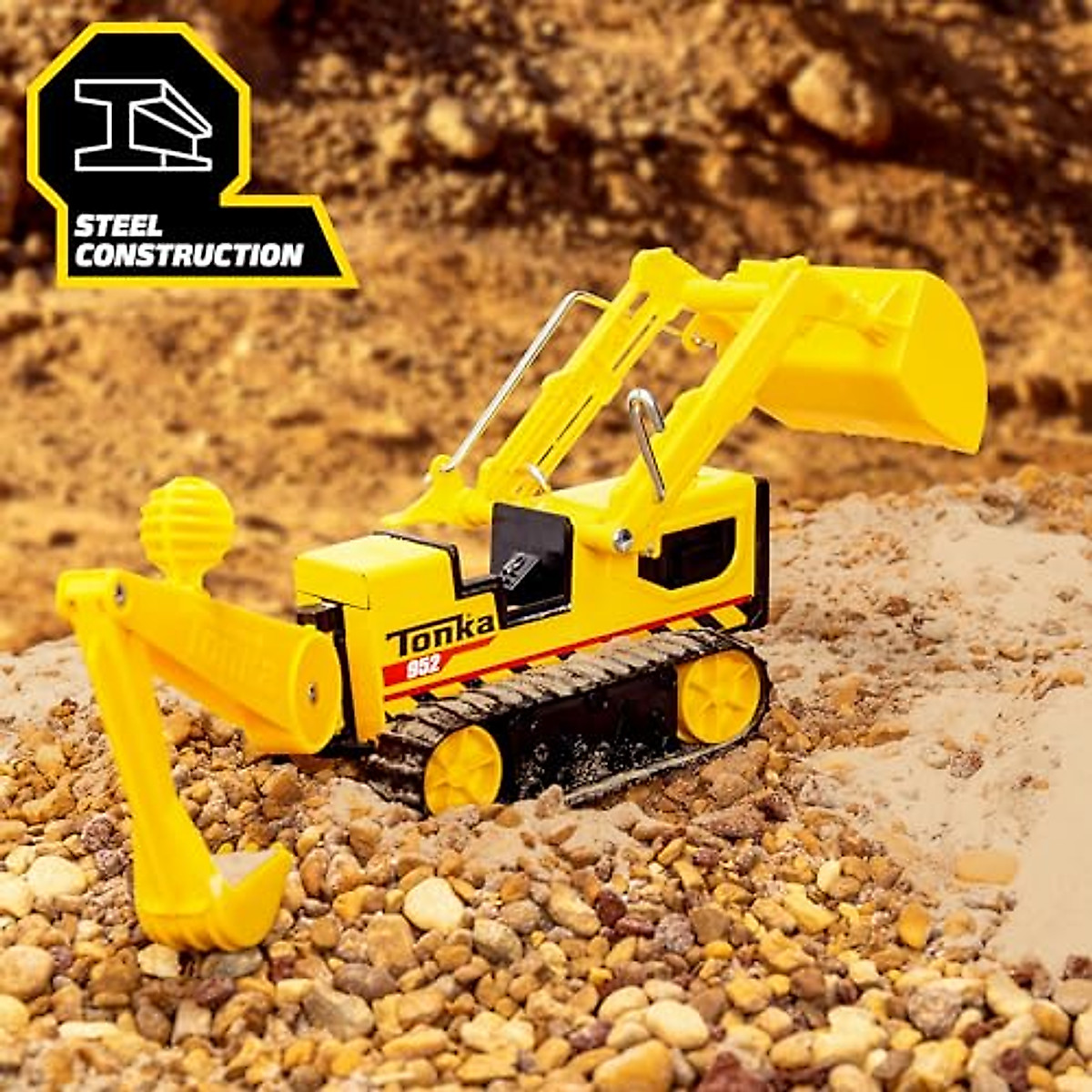 Tonka Steel Classics Trencher - Made with Steel & Sturdy Plastic, Yellow Toy Construction Truck, Boys and Girls, Kids, Toddlers, Ages 3+