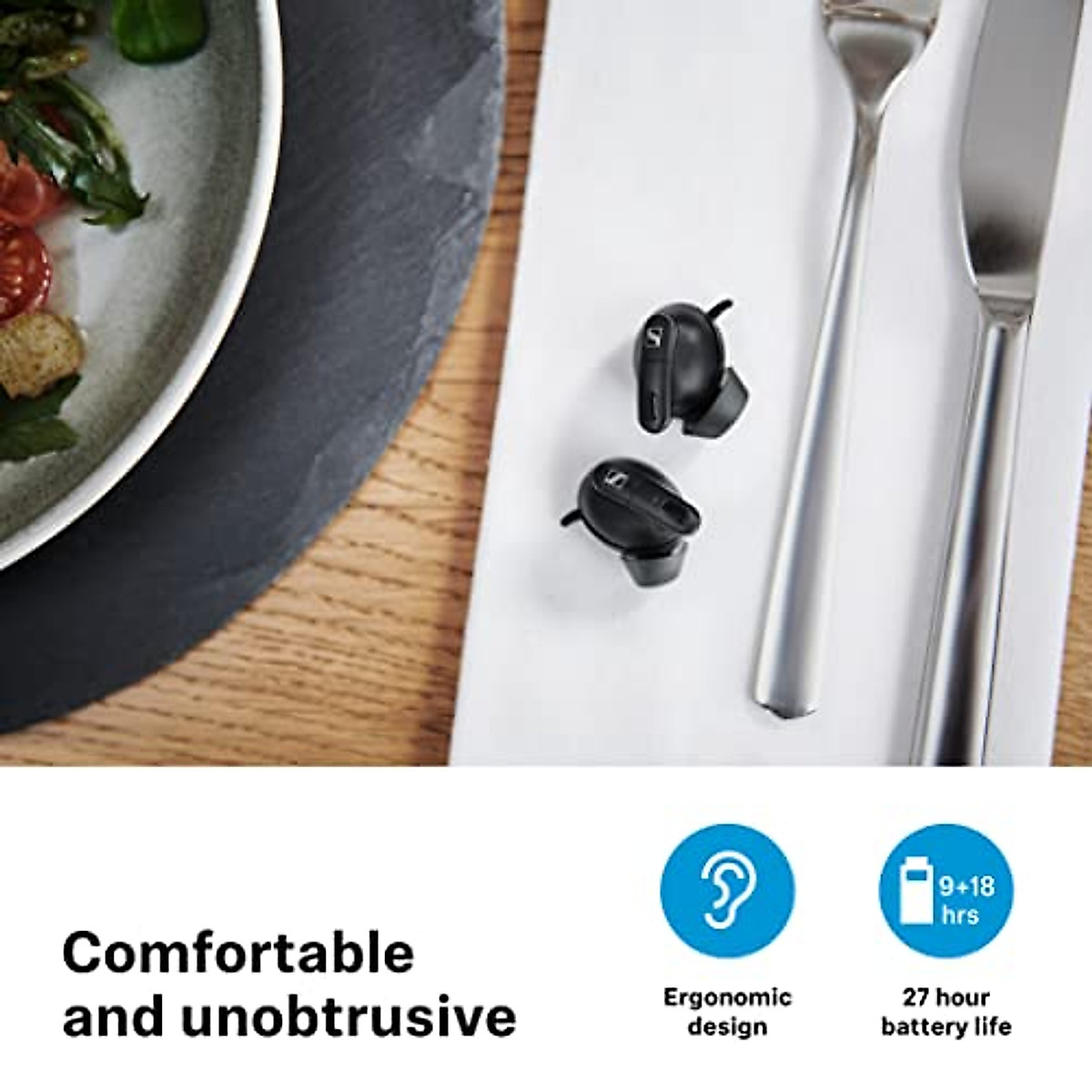 Sennheiser Consumer Audio Sennheiser Conversation Clear Plus - True Wireless Bluetooth Hearing Solution for Speech Enhancement with Active Noise Cancellation (ANC) - Black, medium