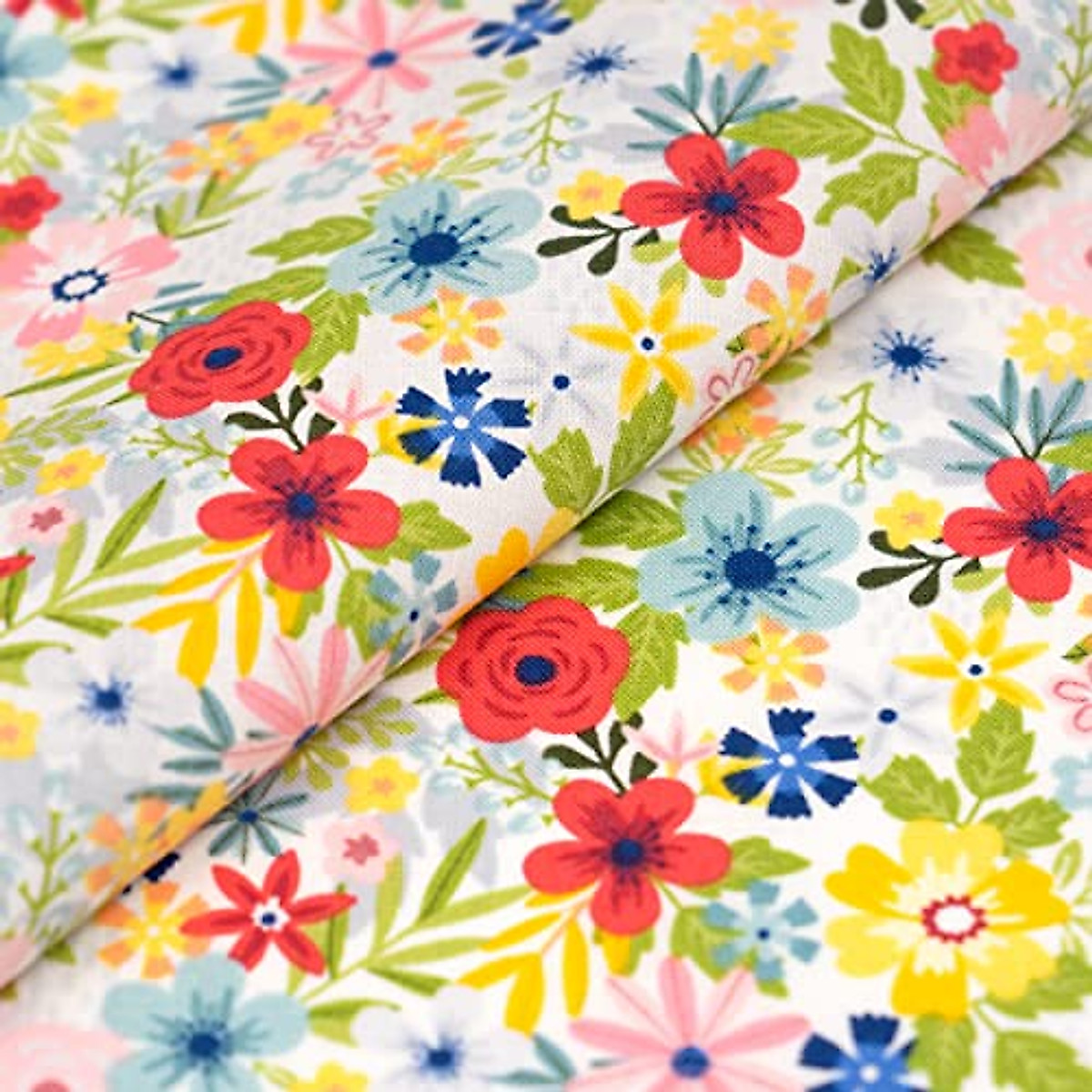 Singer Print Fabric, 1 Yard Precut, Floral White