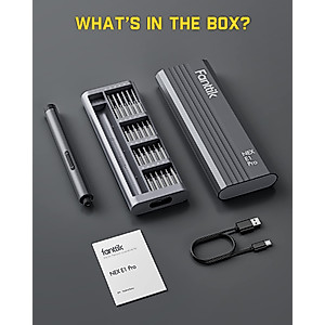 Fanttik E1 Pro 3.7V Mini Electric Screwdriver, Precision Screwdriver Set with 24 Magnetic Bits, Max. 3 N.m, Magnetic Storage, 5/32''Hex, Repair Tool Set for Phone Camera Laptop Watch