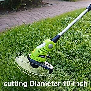 Leisch Life Weed Eater—Cordless String Trimmer Battery Operated Lawn Trimmer, 20V Line String Trimmer with Battery & Charger for Adjustable Angle Cutting, Lightweight Edger in Garden & Outdoor