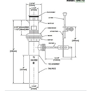 Moen 104770 Commercial Pop-Up Waste Kit, Chrome
