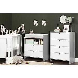 South Shore Cookie 4-Drawer Chest, Soft Gray & Pure White