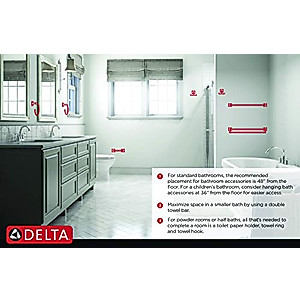 Delta Faucet 73835-CZ Lahara Wall Mounted Towel Hook in Champagne Bronze, Bath Accessories