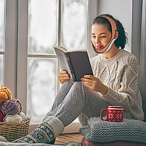 Face Slimming Strap Reusable Double Chin Reducer Adjustable Antiaging Face Lift Extra Grip Anti-wrinkle Face Slimmer V Line Face Lifting Mask Chin Strap - Orange