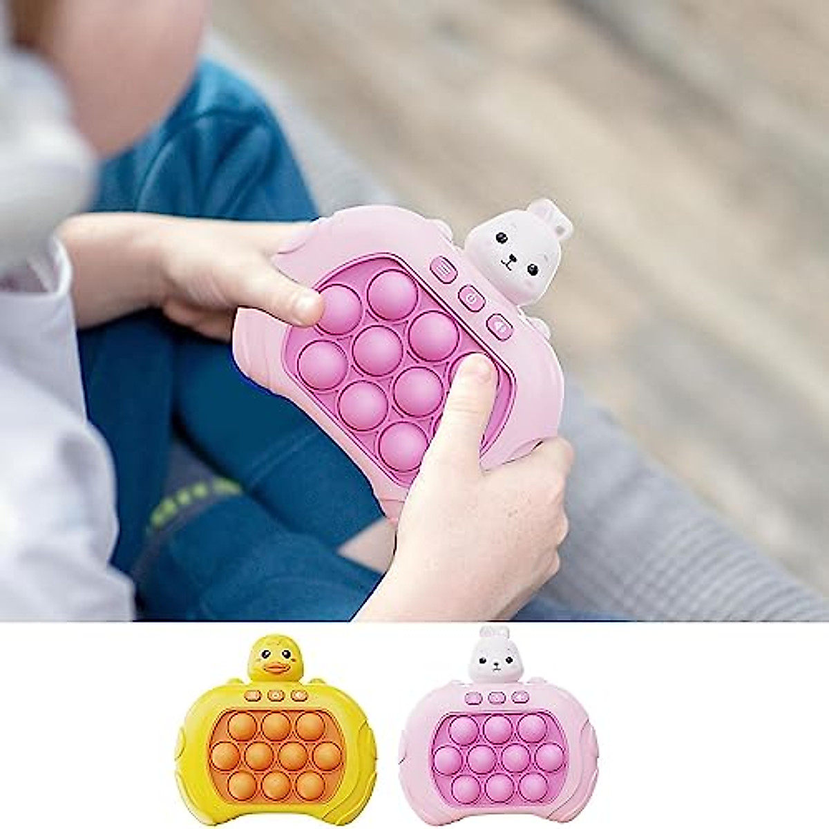 Gelmevo 2PCS Pop Fidget Push Game, Handheld Bubble Game Console Toy for Kids and Teen Party Game Relaxation and Decompressions Fidget Toy