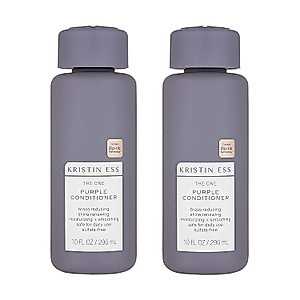 Kristin Ess Hair The One Purple Conditioner, Toning for Blonde Hair, Neutralizes Brass + Yellow Tones, Sulfate and Paraben Free, Color + Keratin Safe, 10 Fl Oz (Pack of 2)