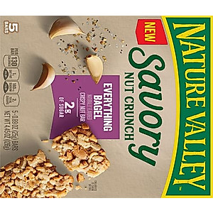 Nature Valley Savory Nut Crunch Bars, Everything Bagel, 0.89 oz, 5 bars
