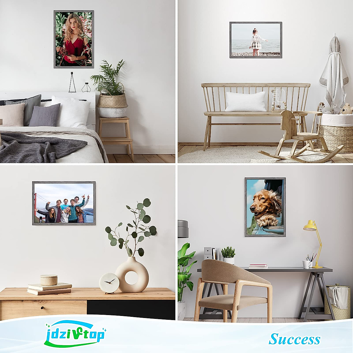 16x20 Frame Rustic Grey, 20x16 Picture Poster Frame, Horizontal Vertical Hanging, Large 16 by 20 Wall Gallery Family Concert Portrait Photo Frame Anniversary/Birthday/Wedding/Thank you/Christmas Gift