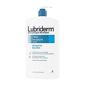 Lubriderm Daily Moisture Hydrating Body and Hand Lotion To Help Moisturize Dry Skin with Pro-Vitamin B5 For Healthy-Looking Skin, Non-Greasy, 24 fl. oz