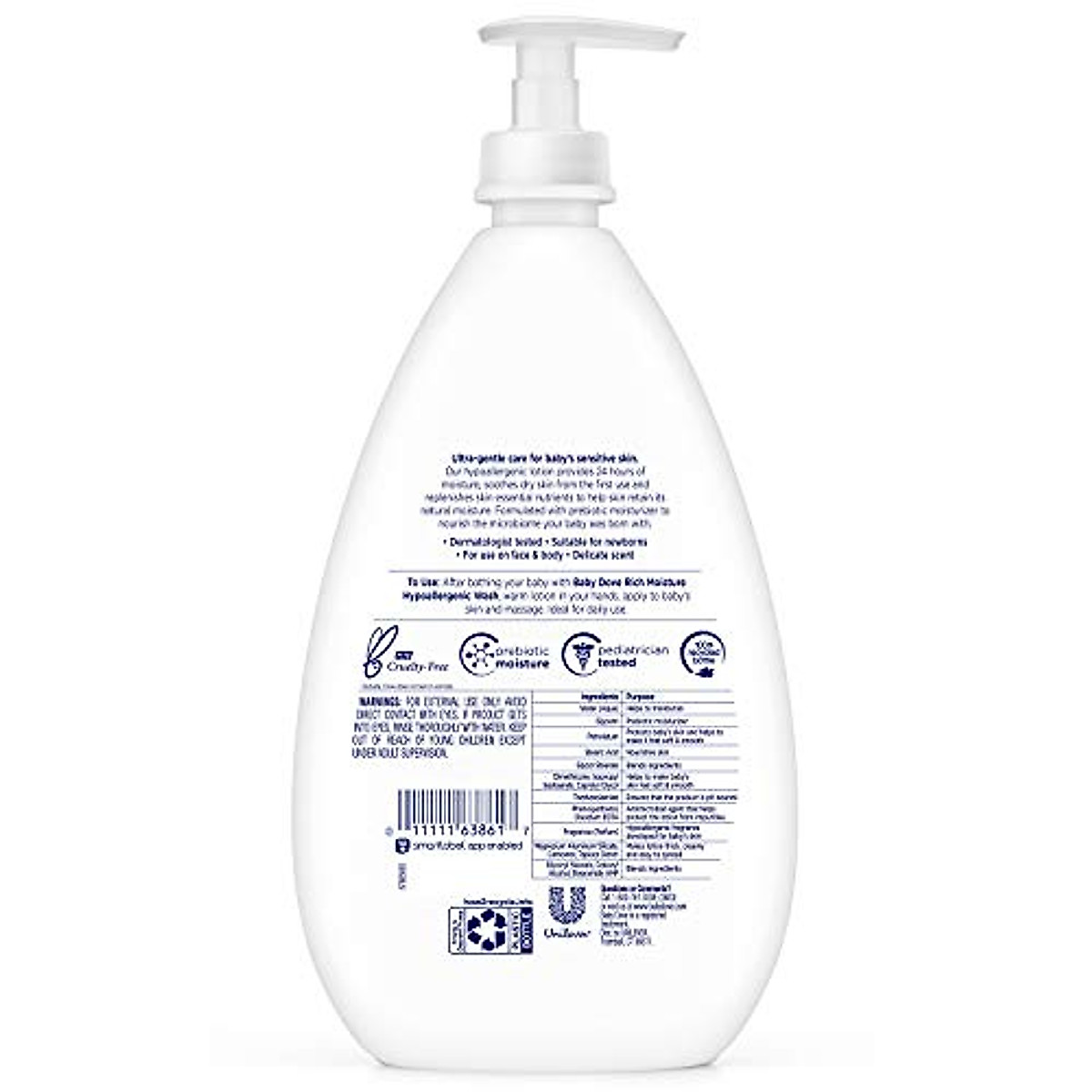 Baby Dove Sensitive Skin Care Body Lotion For Delicate Baby Skin Rich Moisture With 24-Hour Moisturizer, 20 fl oz (Package May Vary)