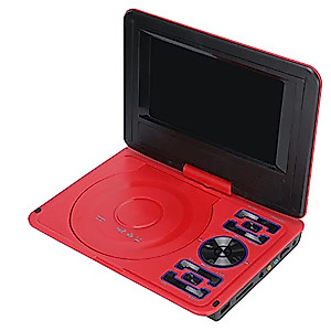 6.8 Inch Portable DVD Player, Car TV Player Portable HD Children's DVD Player Multifunctional Convenient Mobile DVD Player for Car and Outdoor 110‑240V(red)