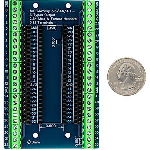 for Teensy 3.5/3.6/4.1 Module Breakout Board 48 Pin 3.81mm / 0.15" Screw Terminal Expansion Board 3 Types Output for Arduino