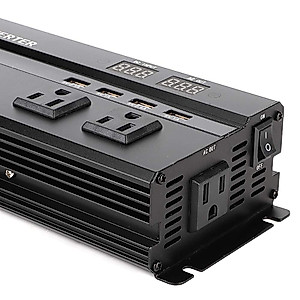 Universal Pure Sine Wave Power Inverter Car Power Inverter, with LCD Display Car Power Converter, Car Adapter for Power Supply Auto