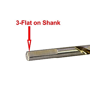 MAXTOOL 19/64" 2pcs Identical Jobber Length Drills HSS M2 Twist Drill Bits Fully Ground Bright 3-Flat Straight Shank Drills; JBF02W13R19P2