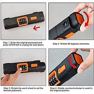 XIXIDIAN Bike U Lock Heavy Duty Bike Lock Bicycle Lock,U Lock and 4 ft Length Security Cable with Sturdy Mounting Bracket