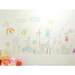 Wall Protector, Clear Electrostatic Adsorption Film Stickers(1.48ft x 16.4ft) for Kitchen & Office -Shield Paint from Oil Splash, Steam, Trash, Furniture Scuff, Easy to Apply & Remove, No Residue