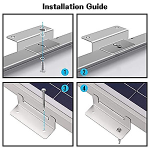 FUTRPOW Solar Panel Mounting Brackets,8 Units Aluminum Solar Panel Mount with Nuts Bolts,Solar Panel Mounting Z Bracket for RV Trailer Boat Yacht Wall Off Gird Roof Installation Solar Panel Brackets