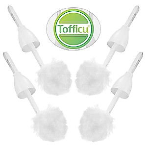 Tofficu 5Pcs Toilet Bowl Brush Soft Swab Toilet Brush Toilet Scrubber Cleaning Brush Dead Corner Cleaners Toilet Bowl Mop for Home Washroom Bathroom Accessories （White）
