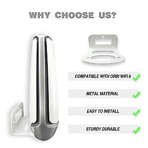 Orbi WiFi 6 Wall Mount, Sturdy Metal Made Stand Holder Bracket Compatible with Orbi Mesh WiFi 6 System RBK852 RBK853 RBS750 RBK752 RBK753 (3pcs)