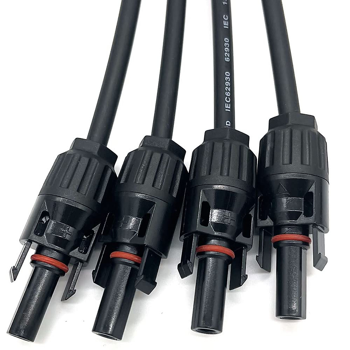 Solar Panel Connector Y Branch Solar Connector 1 to 4, 10 AWG Solar Cable and Connectors for Solar Combiner Box (1 Pair 1Y4)