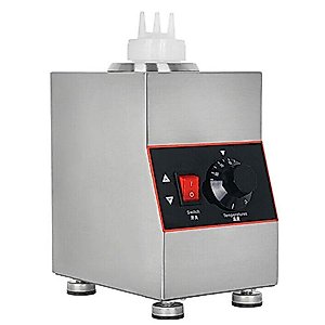 1-3 Bottles 160W 240W Electric Sauce Warmer, Stainless Steel Jam Heat Preservation Machine, Commercial Countertop Nacho Cheese Pump Dispenser (One Bottle)