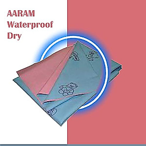 AARAM Ultrasoft Waterproof Dry Rubber Bed Sheet Cover/Toddler/Adult Sleeping Mattress Protector/Urine Non-Absorbent Reusable Crib Mat (1 Meter) (36 x 39 Inches) (100 x 90 cm)