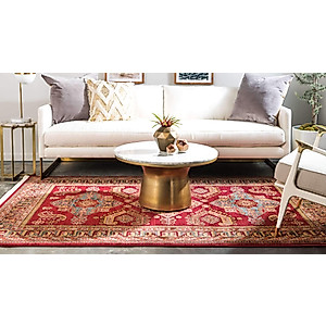 Unique Loom Sahand Collection Traditional Geometric Classic Red Area Rug (5' 0 x 8' 0)