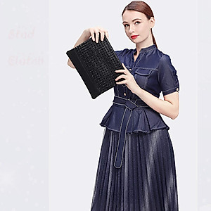 Segater® Women & Men Rivet Clutch Ladies Punk Style Purses Soft Leather Studded Cell Phone Shoulder Bag Crossbody Bag