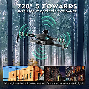 NEW Drone Pro Obstacle Avoidance GPS Drone with 4K EIS Camera for Adults Beginner Professional Foldable FPV RC Quadcopter with Brushless Motor, Auto Return Home, Selfie, Follow Me, Waypoints Fly , Circle Fly, Auto Hover, Headless Mode with Carrycase (GD93