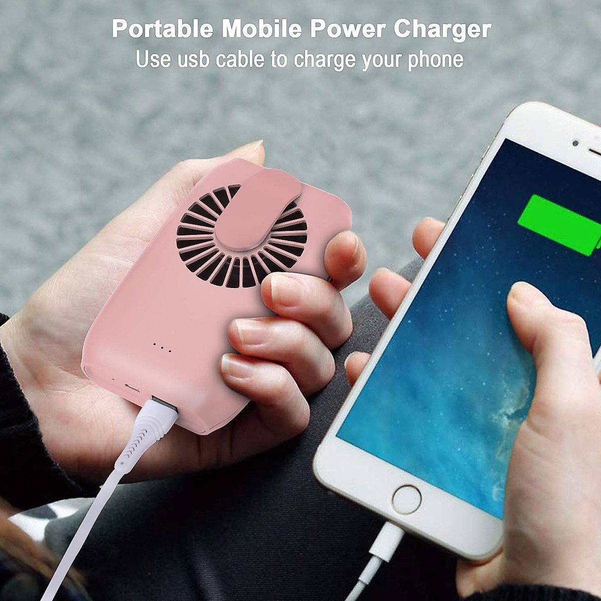 Portable Waist Fan Mini Neck Fan Rechargeable USB Necklace Fan Cooling Hands free Wearable Personal Fan with 15H Work time 3 Speed Outdoor Fans for Worker Office Travel Climbing Hiking Cycling Fishing