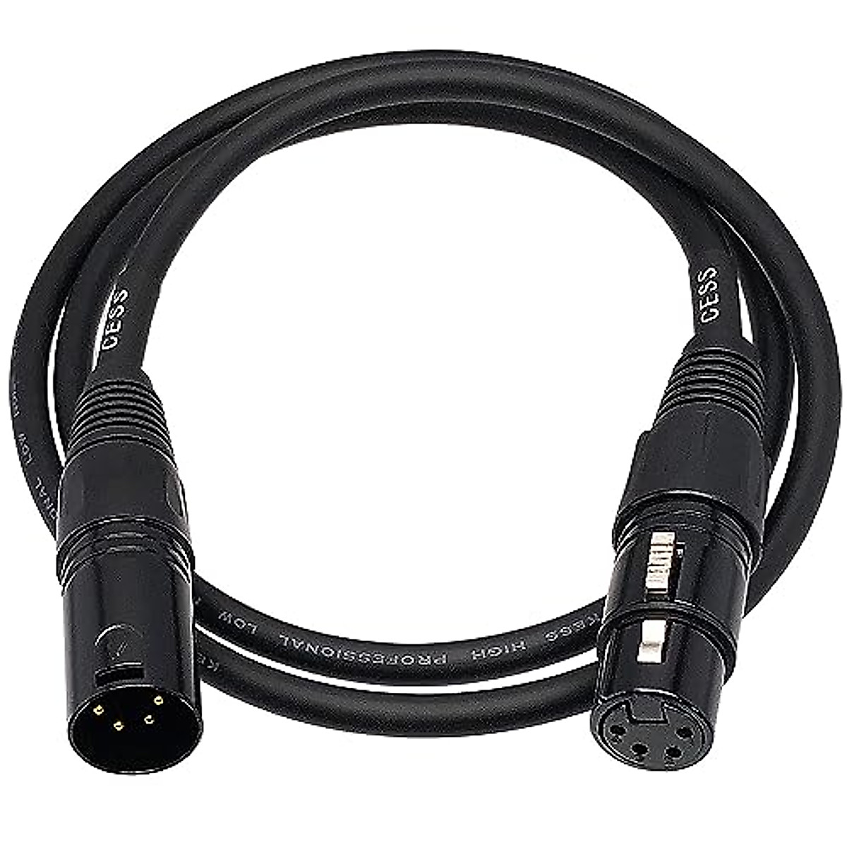 CESS-193-3fx1 Balanced 4-Pin XLR Male to 4-Pin XLR Female Extension Cable, Headphone Audio Extension Cable (3 Feet, 1-Pack)
