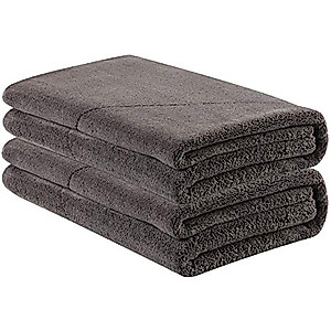 SCRUBIT Microfiber Drying Towel, Cleaning Cloths, Scratch-Free, Strong Water Absorption Drying Towel for Cars, SUVs, RVs, Trucks, and Boats Gifts (29.5 in. x 22 in.)-2PK (Gray)