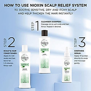 Nioxin Scalp Relief System Kit for Sensitive, Dry & Itchy Scalp, Paraben & Sulfate Free