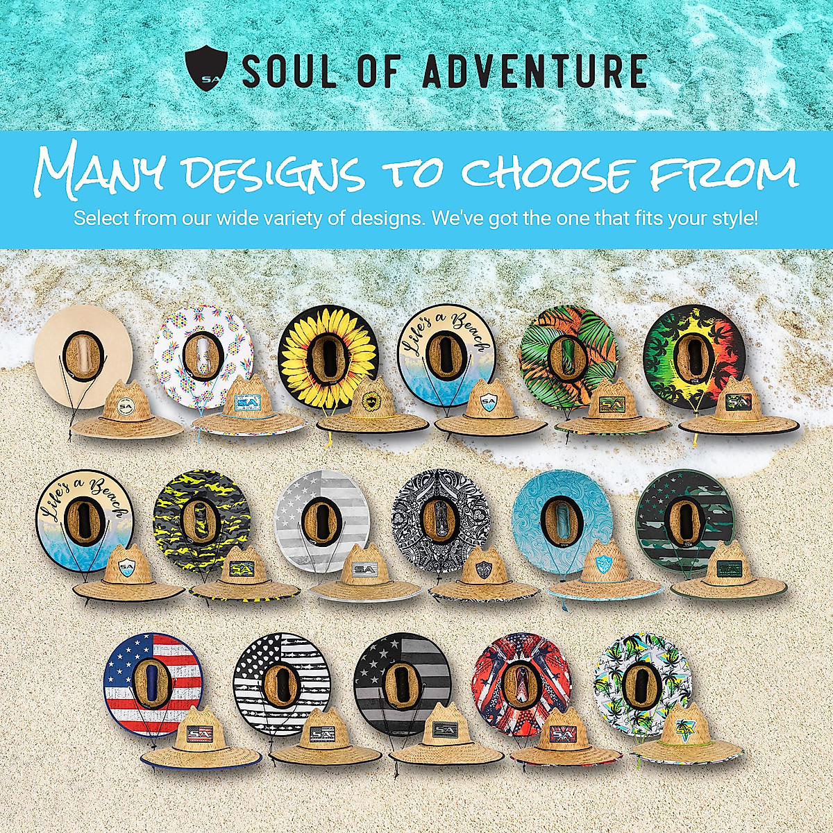 S A Company Summer Straw Hats for UV Sun Protection | Unisex Adult (American Flag Hat 2.0)