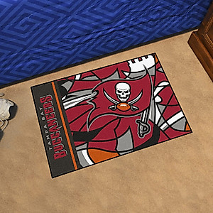 FANMATS 23375 NFL - Tampa Bay Buccaneers Starter Mat Xfit Design - 19in x 30in Accent Rug| Sports Fan Home Decor Rug and Tailgating Mat