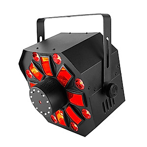 Chauvet DJ Swarm Wash FX 4-in-1 DJ Light with RGBAW Rotating Derby, RGB+UV Wash, Ring of White SMD Strobes and 1 Year Free Extended Warranty
