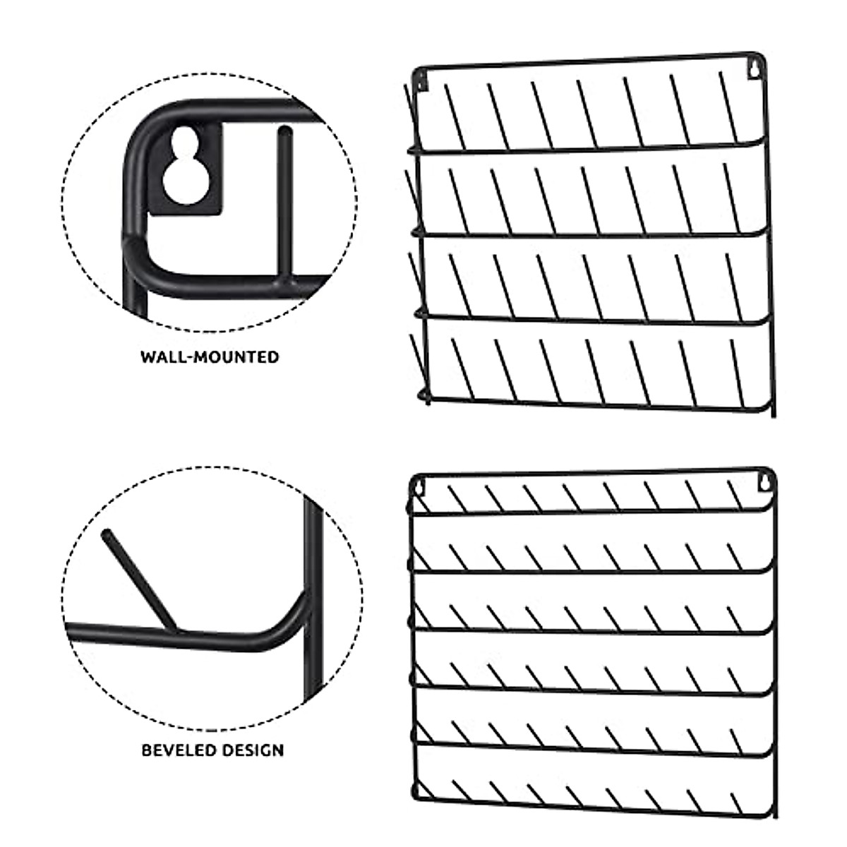 HAITRAL 2 Set of Thread Holders Wall-Mounted,54-Spool and 32-Spool Thread Organizer with Hanging Hooks,Metal Thread Rack for Mini Sewing Threads/Jewelry/Quilting/Embroidery