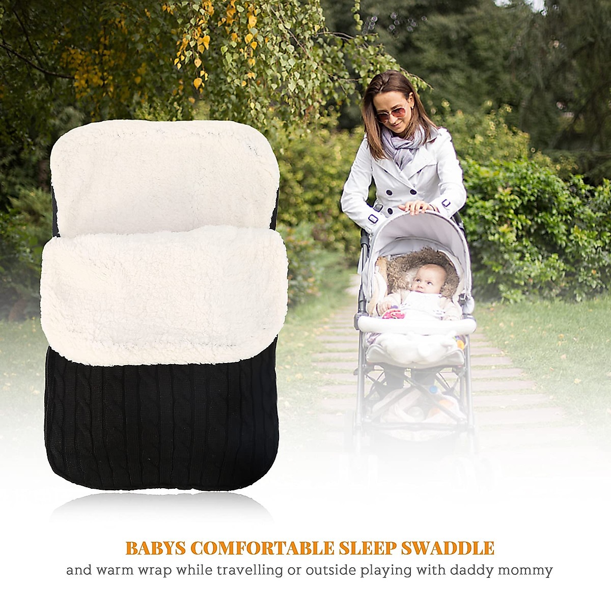 Newborn Baby Swaddle Blanket Wrap,Thick Baby Kids Toddler Knit Soft Warm Fleece Blanket Swaddle Sleeping Bag Sack Sleep Bag Stroller Unisex Wrap for 0-12 Month Baby Boys Girls