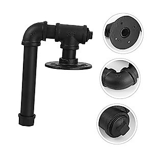 RORPOIR 1pc Wood Tools Wall Mounted Toilet Towel Bar Black Bathroom Wooden Toilet Roll Holder Towel Rod for Bathroom Multipurpose Hanging Rack Wall-Mounted Roll Paper Rack Clothes Hanger