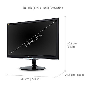 ViewSonic VX2252MH 22in 2ms 1080p Gaming Monitor HDMI, DVI, VGA (Renewed)