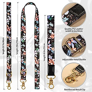 Zafolia Cell Phone Lanyard, Phone Lanyard Crossbody, Wrist Strap, lanyards for Keys, Universal Adjustable Shoulder Neck Straps for iPhone Case ID Badges and Most Smartphones (Pretty Flowers)
