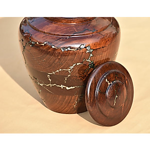 Rosewood Resin Mix Decorative urn Funeral Urn Pet Loss urn Memorial urn Wooden urn Box Lichtenberg Figure Resin urn for Ashes Cremation urn Urn for Human Ashes (Large up to 200 lb)