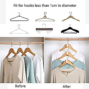FVVMEED 20 Pieces Clothes Hanger Connector Hooks, Plastic Mini Multi-Layer Cascading Hanger Hooks Hanging Clips for Cabinets Huggable Hangers Space Saving for Closet Organizer Coat, Bag Storage