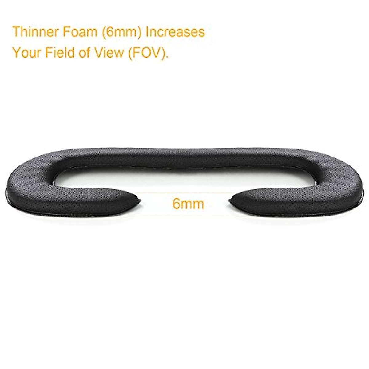 Vive VR Face Cover, JARMOR Replacement Eye Mask Pad with Memory Foam & PU Leather [Better FOV] [2 Pack, 6MM & 18MM] for HTC Vive VR - Black