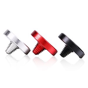 3PCS Camera Button, Aluminium Alloy Shutter Button with Concave Surface, Fits for Cameras with Screw Hole on The Shutter Release Button (Red Black Silver)