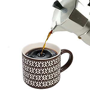 Hiceeden Set of 4 Stackable Coffee Mugs with Rack, 15 oz Colorful Ceramic Coffee Mugs with Metal Stand, Coffee Cup Set for Espresso, Cocoa, Latte, Americano, Cappuccino, Tea, Milk, Multi-colored