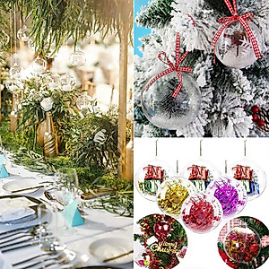 ufun Clear Ornaments for Crafts, Fillable Christmas Balls 2.36inch Transparent Plastic Hanging Home Decor Xmas Wedding Garden Tree Party Gift Box Decoration 12 Pack